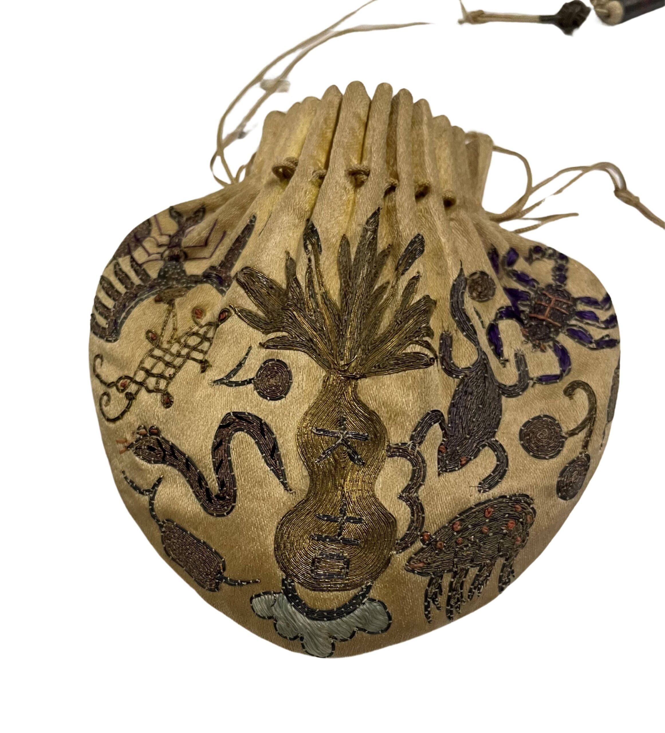 Chinese drawstring bag - Wessex Museums
